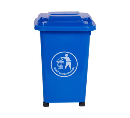 50Lts - Blue - Garbage Drum with Lid + Wheels - Arab Cleaning - Quality ...